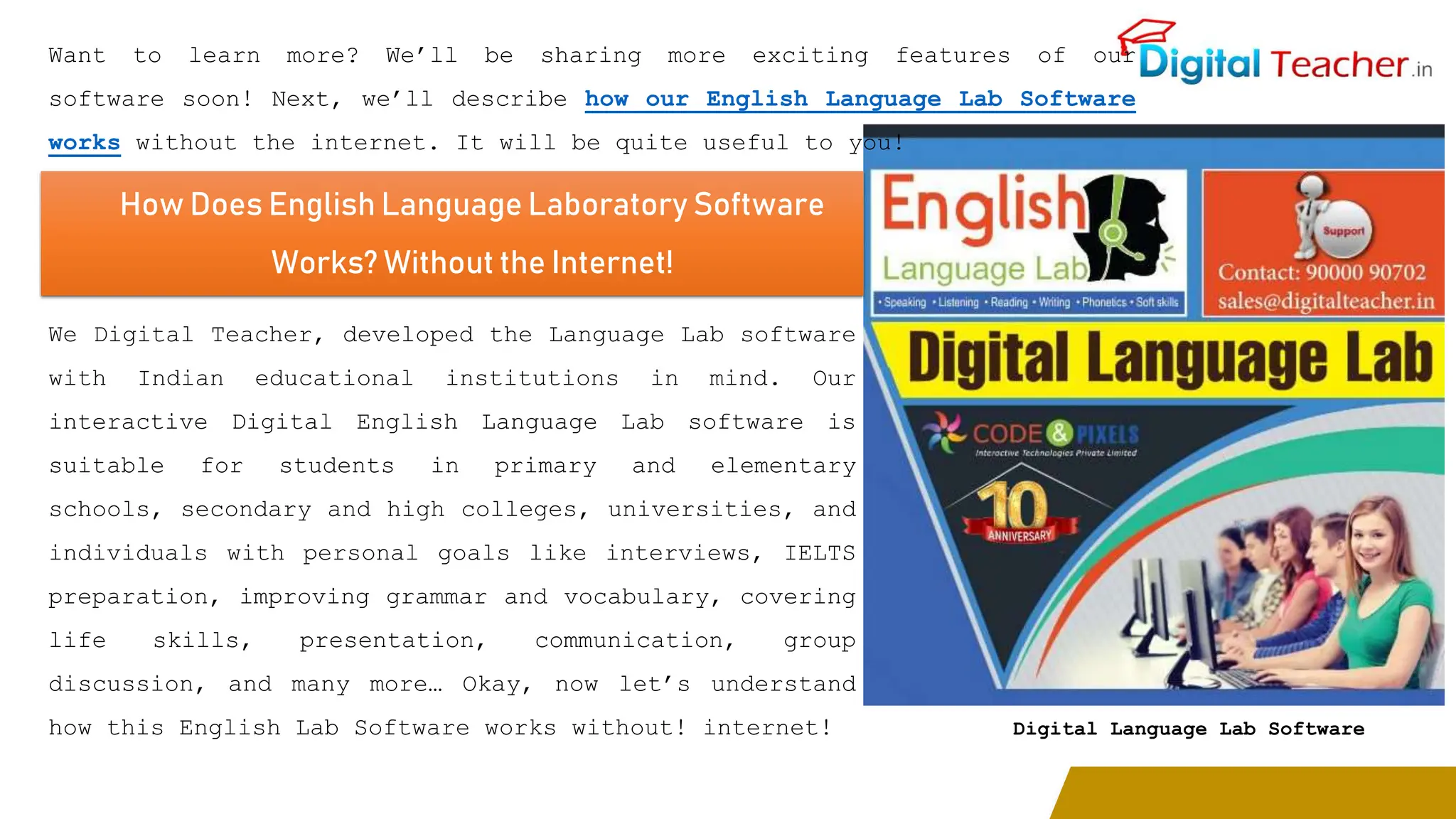 Best Interactive English Language Lab Software Internet is Not Required ...