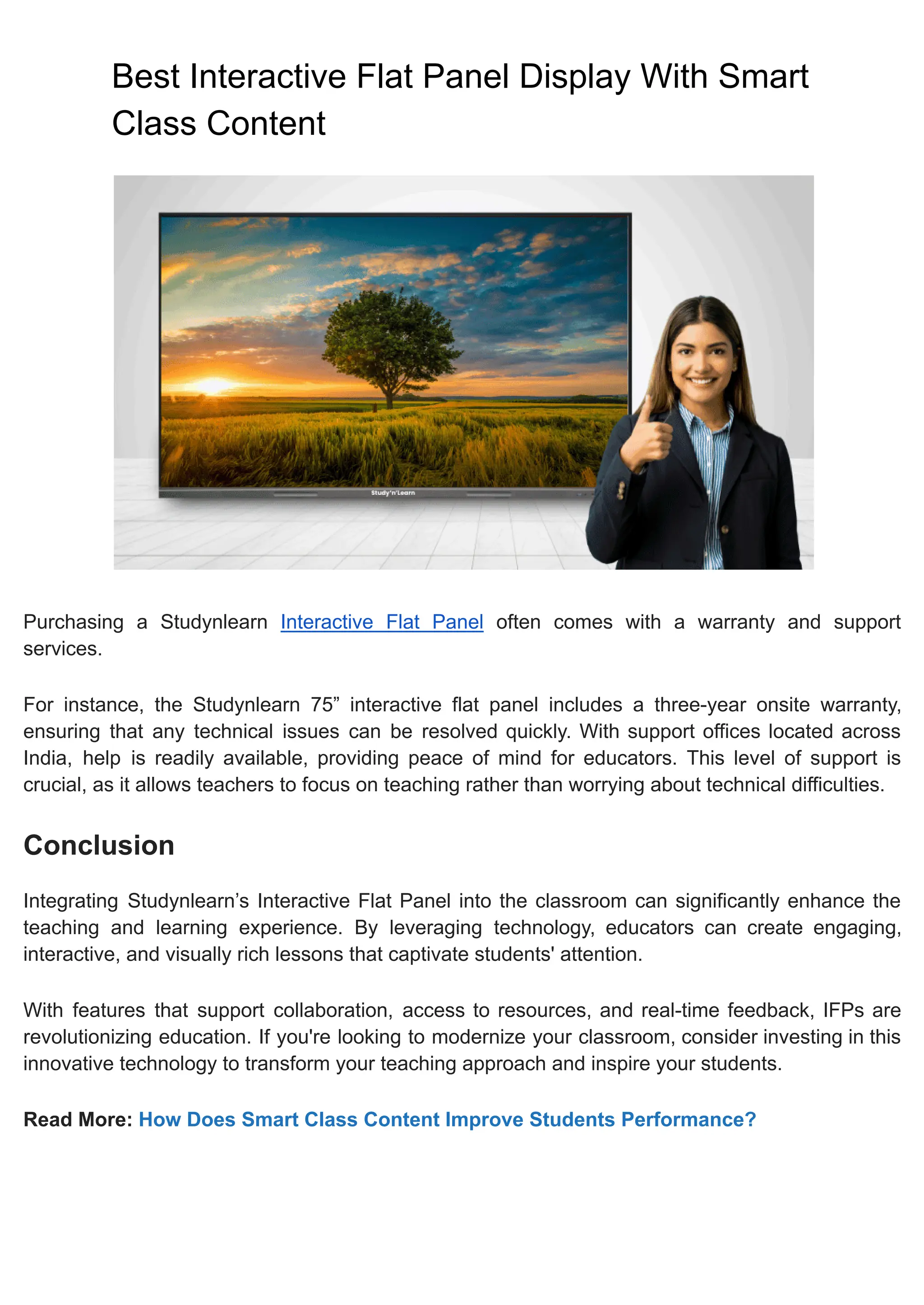 Best Interactive Flat Panel Display With Smart Class Content.pdf