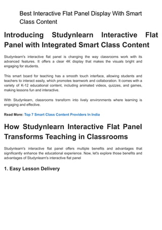 Best Interactive Flat Panel Display With Smart Class Content.pdf