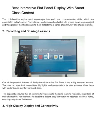 Best Interactive Flat Panel Display With Smart Class Content.pdf