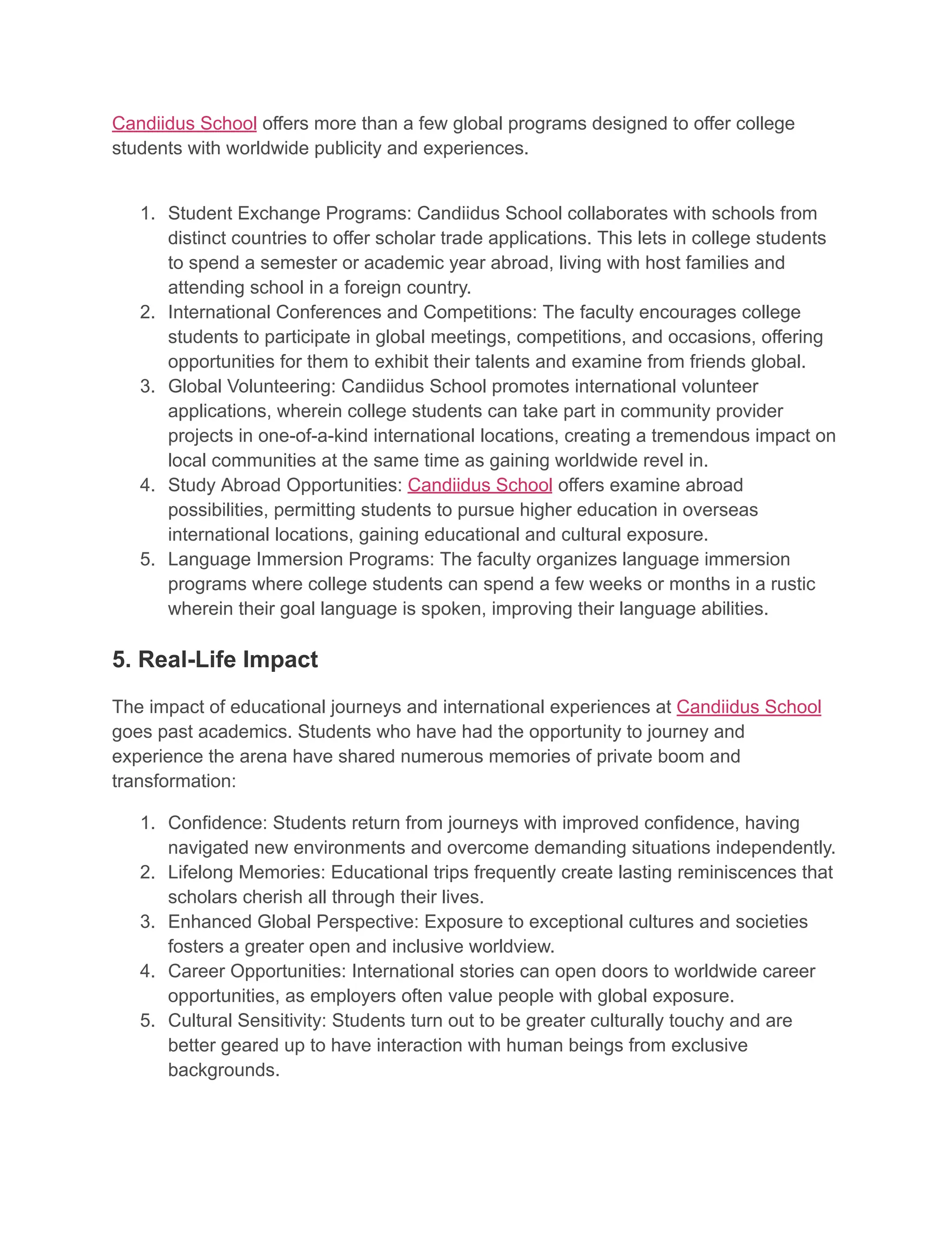 Educational Trips and Global Experiences at Candidus School ...