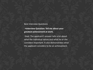 Best interview questions | PPTX