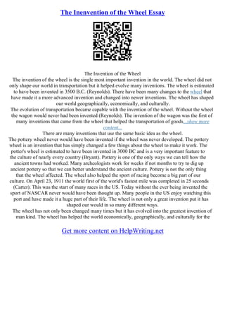 Best Invention Essay | PDF | Online Education | Education