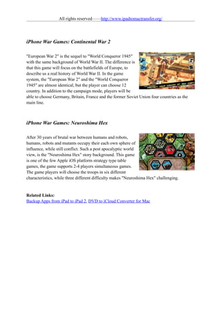 Best iphone war games | DOC