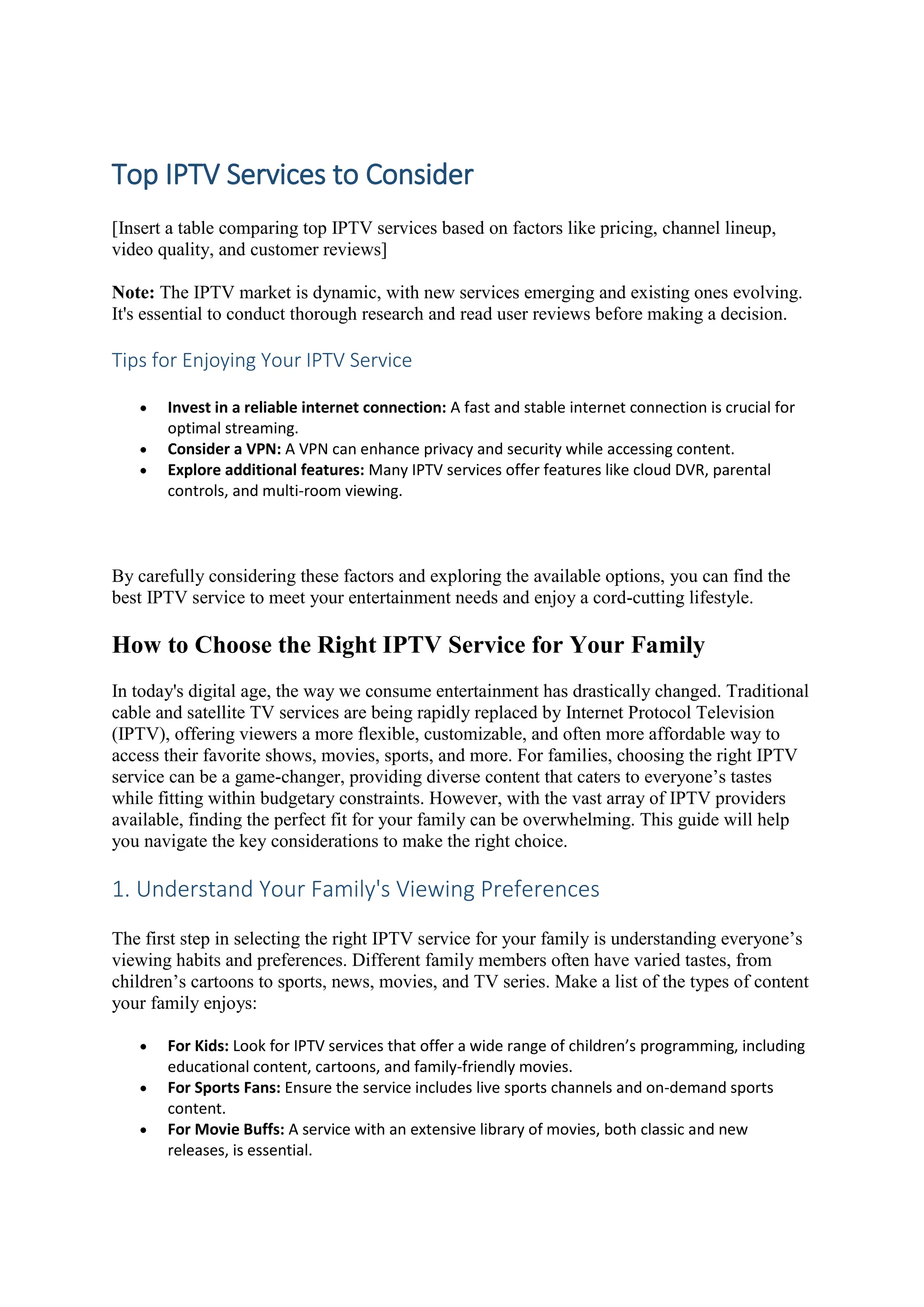 Best IPTV Service: Cut the Cord and Stream Your Way | PDF