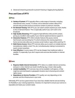 4k Streaming IPTV service VS Cable TV: Which is Best for You | PDF
