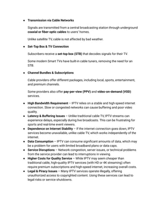4k Streaming IPTV service VS Cable TV: Which is Best for You | PDF