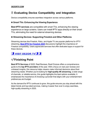 best iptv services of 2025 real reviews real choices (dezor iptv) | PDF