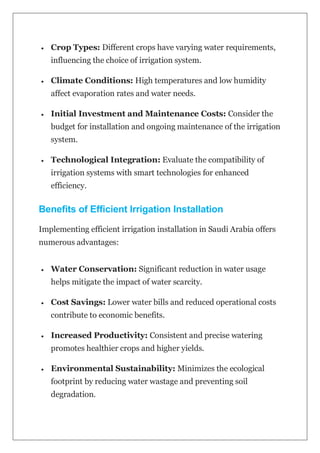 Best Irrigation Methods for Efficient Irrigation Installation in Saudi ...