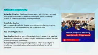 The best java Programming training institute | PPTX | Programming Languages | Computing