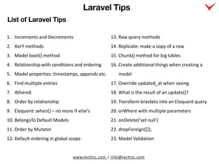 Best Laravel Eloquent Tips and Tricks | PPT