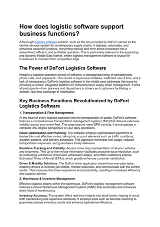 Best Logistics Software in UAE - Dubai | ERP System | DOCX
