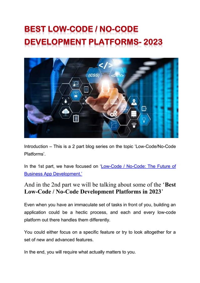 Best Low No-Code Development Platforms- 2023.pdf