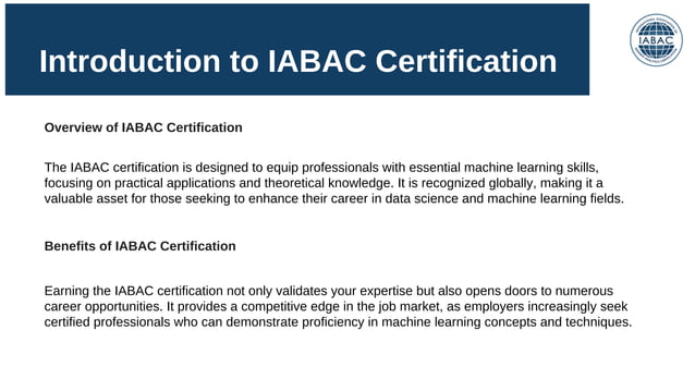 Best Machine Learning Certificate | IABAC | PPT