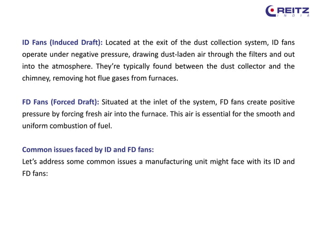 BEST MAINTENANCE PRACTICES FOR ID AND FD FANS | PPTX