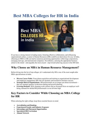 Best MBA Colleges for HR in India .pdf