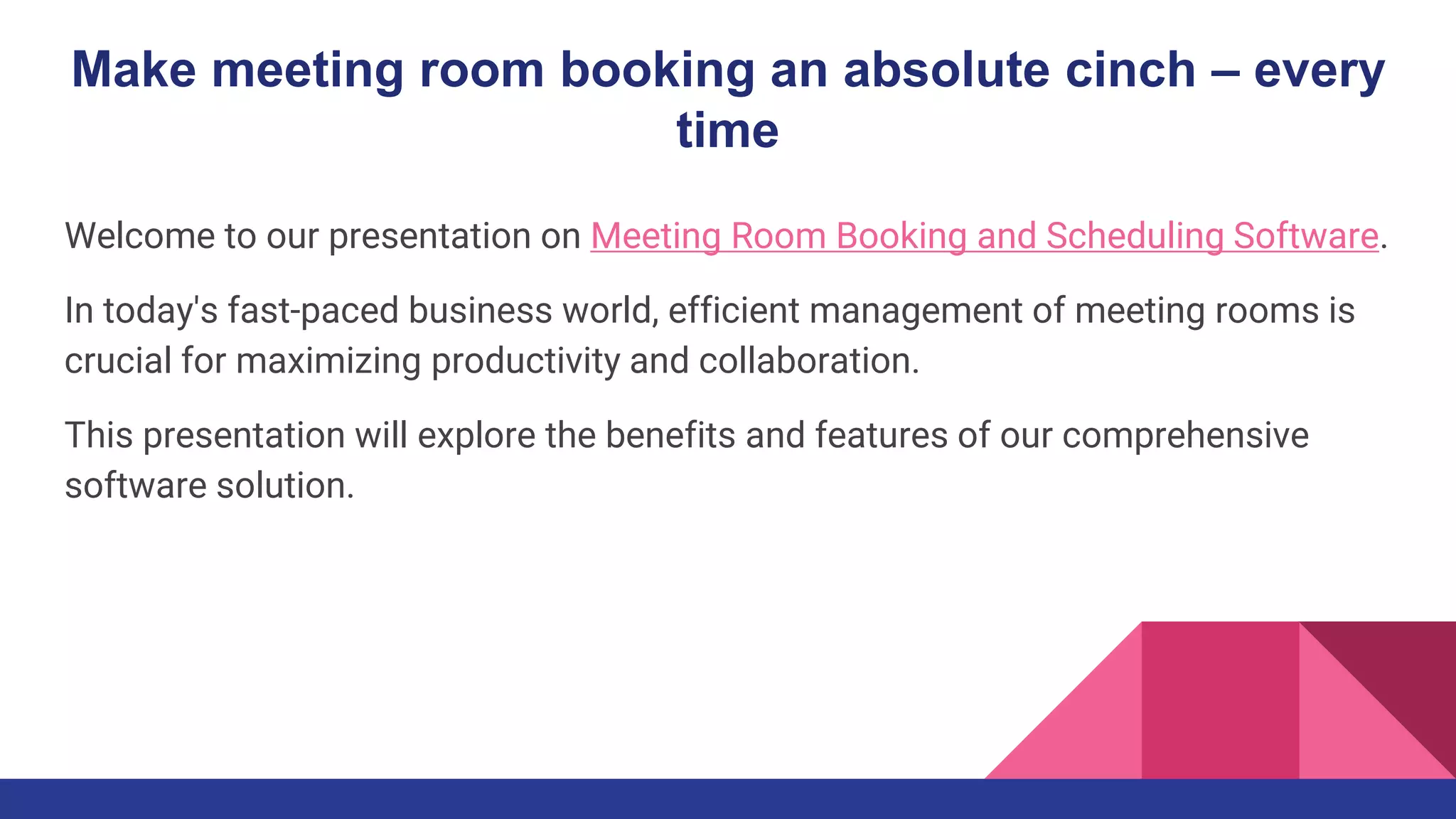 Best Meeting Room Booking and Scheduling Software System | PPTX
