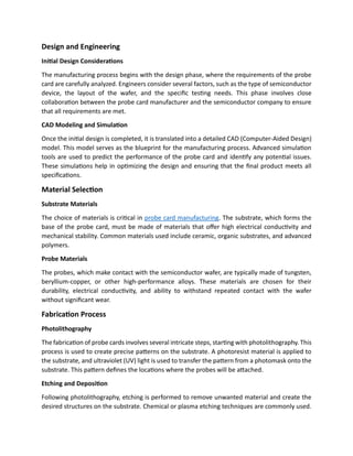 Best Methods of Probe Card Manufacturing Process in California | PDF