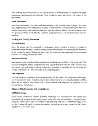 Best Methods of Probe Card Manufacturing Process in California | PDF