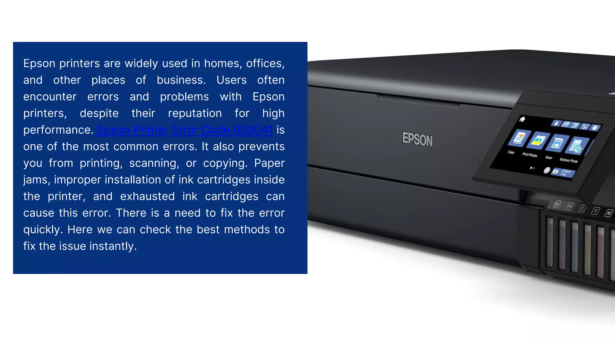 Best Methods To Fix Epson Printer Error 000041 | PPTX