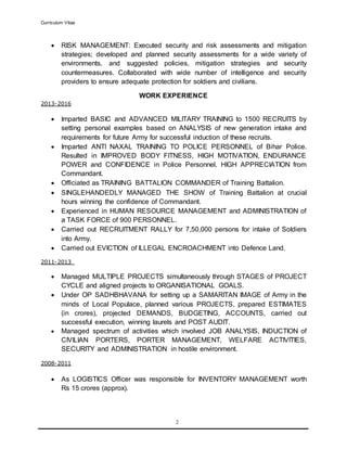 CV of Major Ranjit HS | DOCX