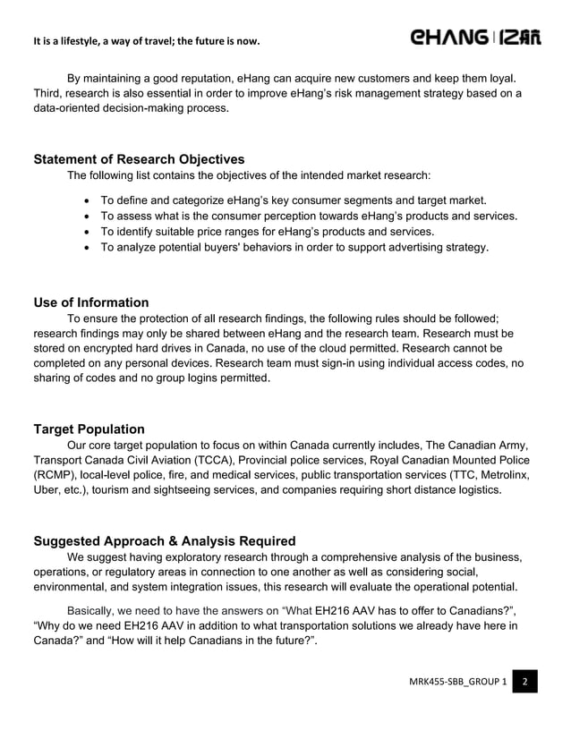 eHang Research Brief & Proposal_Group 1 | PDF | Business Administration | Business