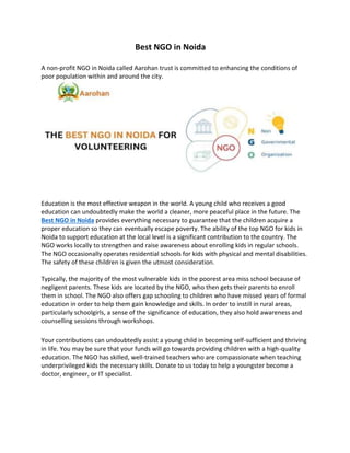 Best NGO in Noida | DOCX | Non-Profit Organizations | Industries