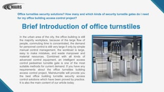 Best office turnstiles - Mairsturnstile.com