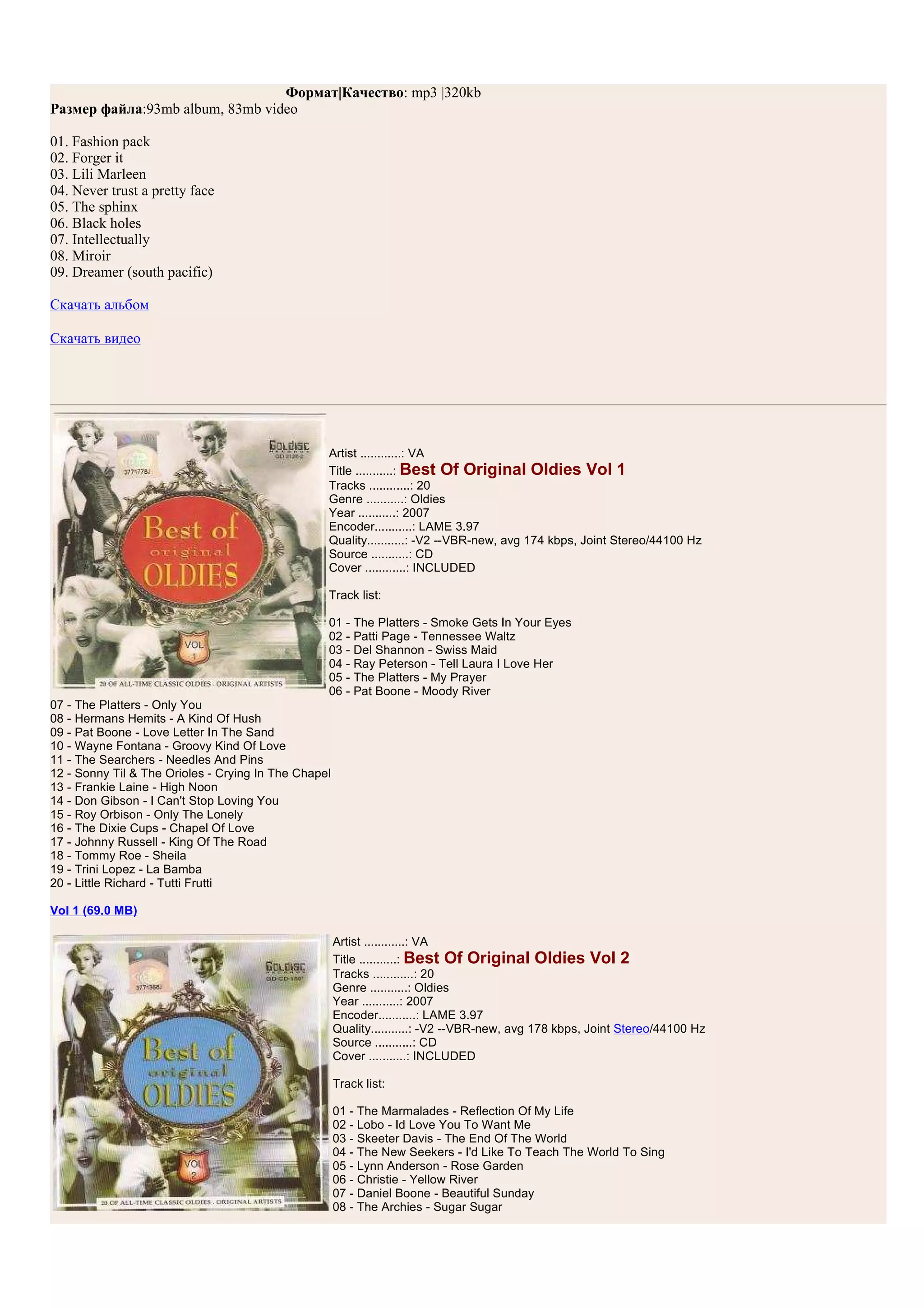 Best of original oldies | PDF