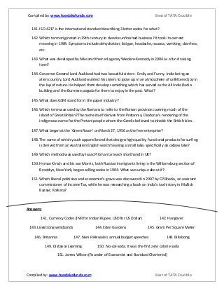 Best of TATA Crucible | PDF