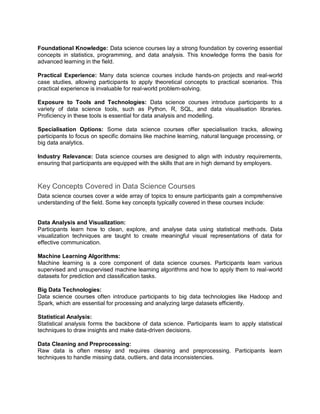 Data Science Course: A Gateway to the World of Insights and ...