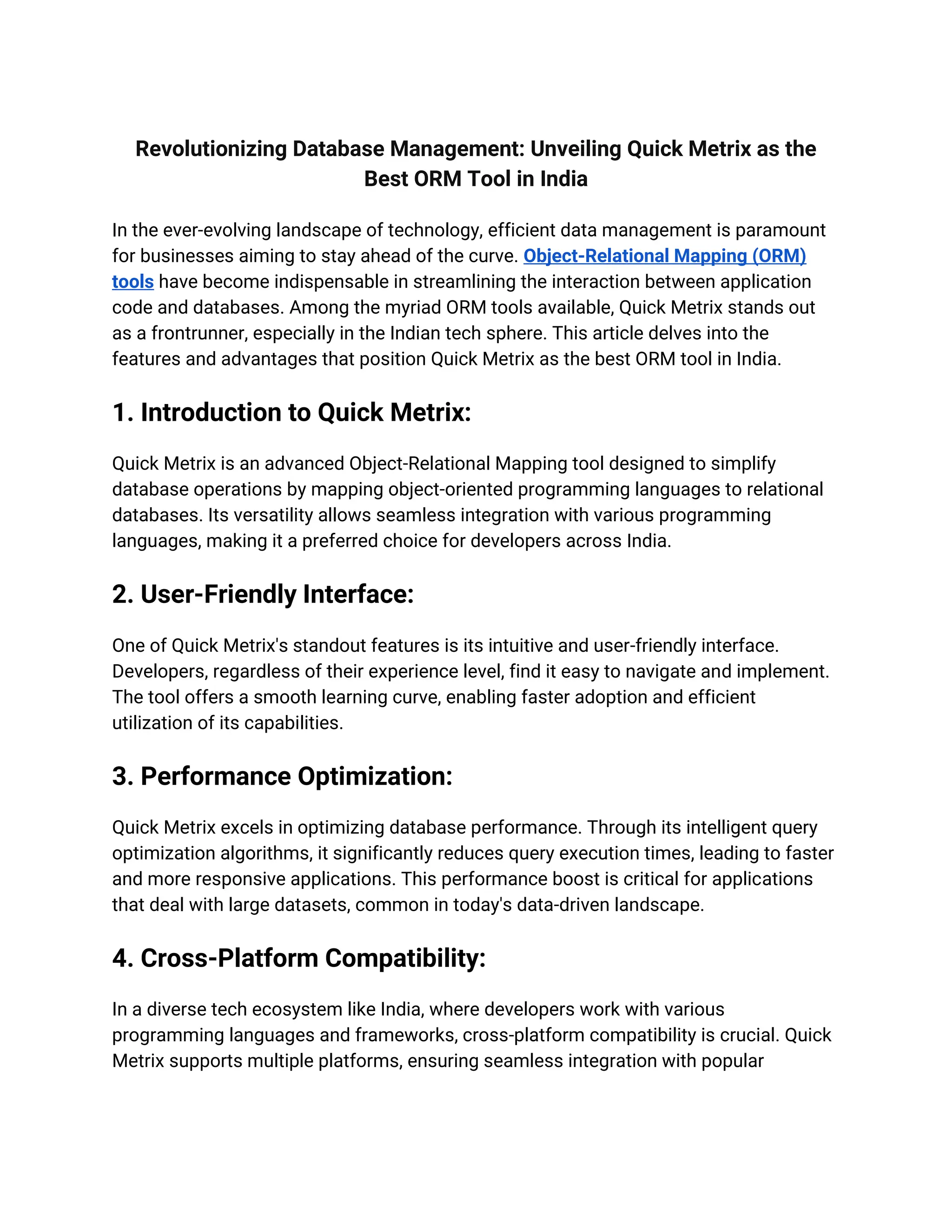 Best ORM Tool in India | DOCX
