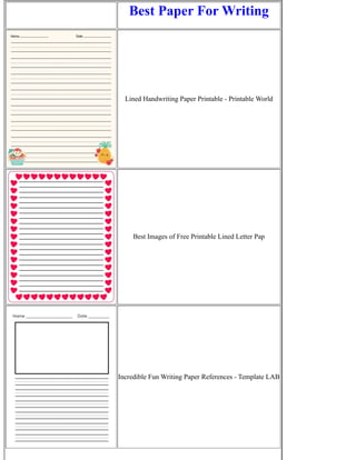 Best Paper For Writing | PDF