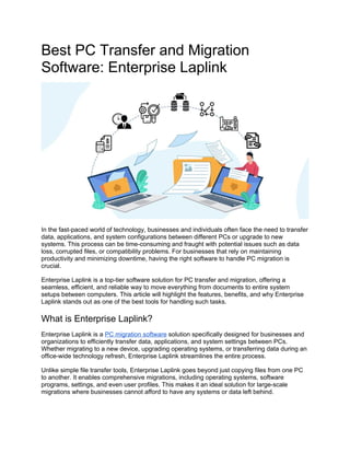 Best PC Transfer and Migration Software_ Enterprise Laplink | PDF