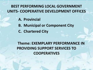 Gawad Parangal for Local Government Units – Cooperative Development | PDF