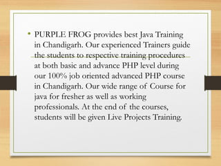 PURPLE FROG BEST PHP COURSE IN CHANDIGARH | PPT