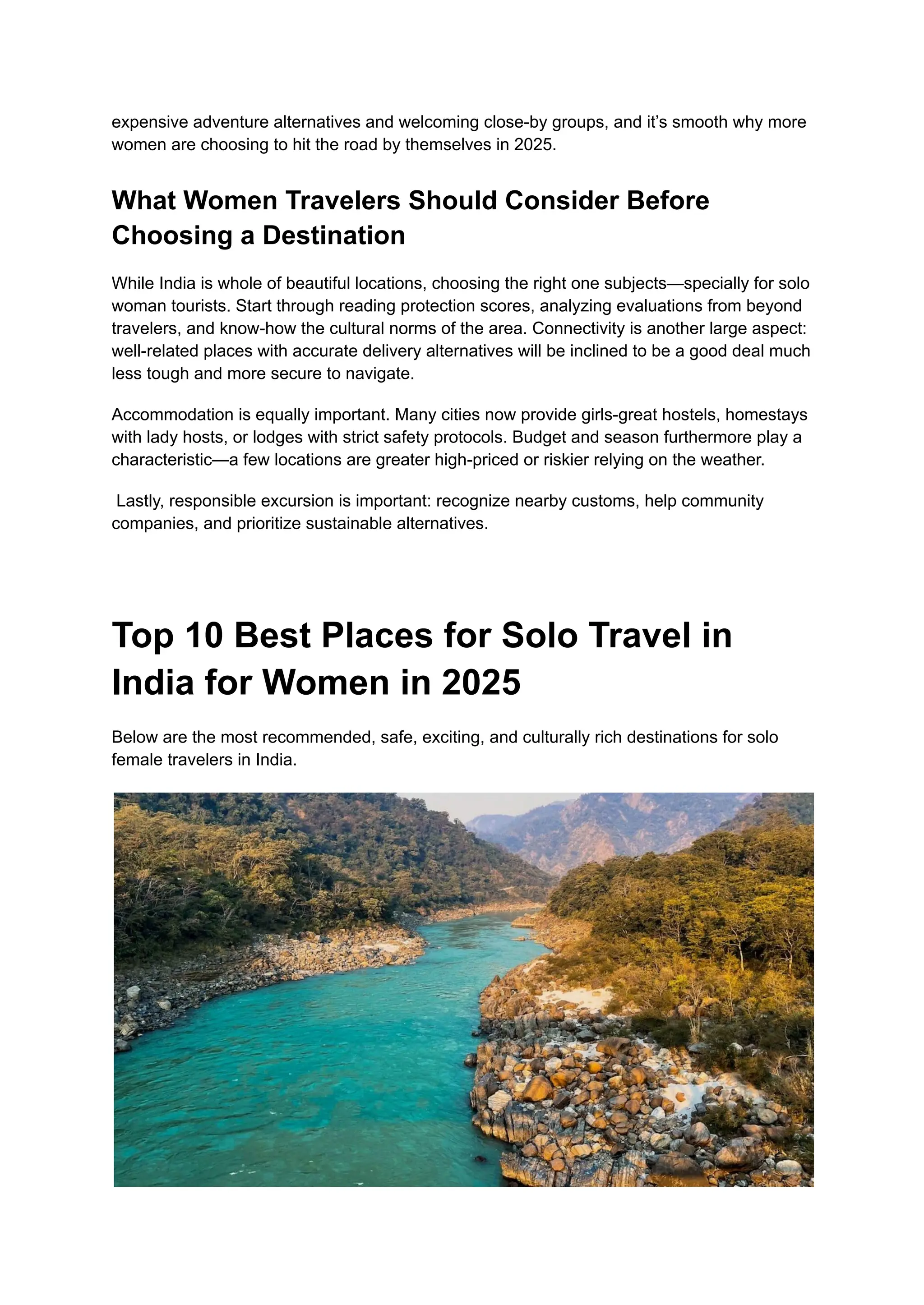 Hidden Solo Travel Destinations in India for Peace & Adventure | PDF