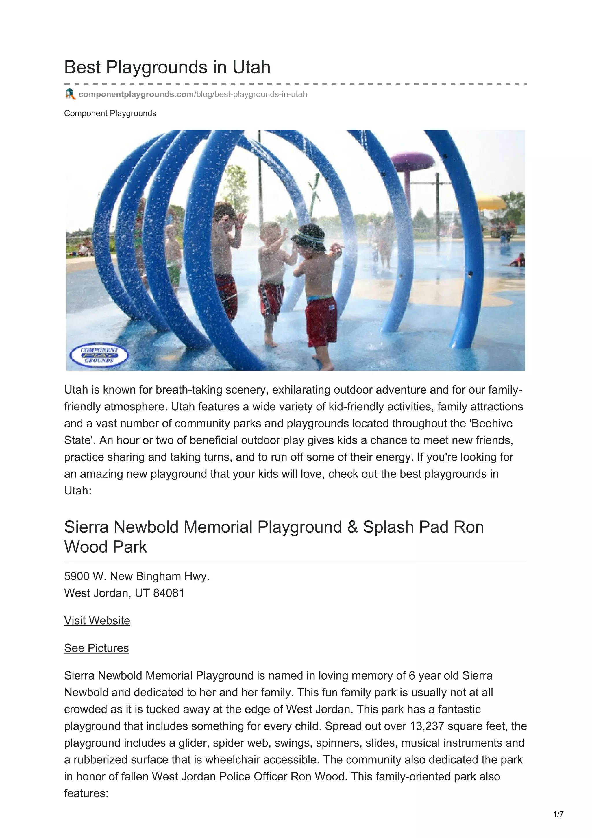 Best playgrounds in utah | PDF