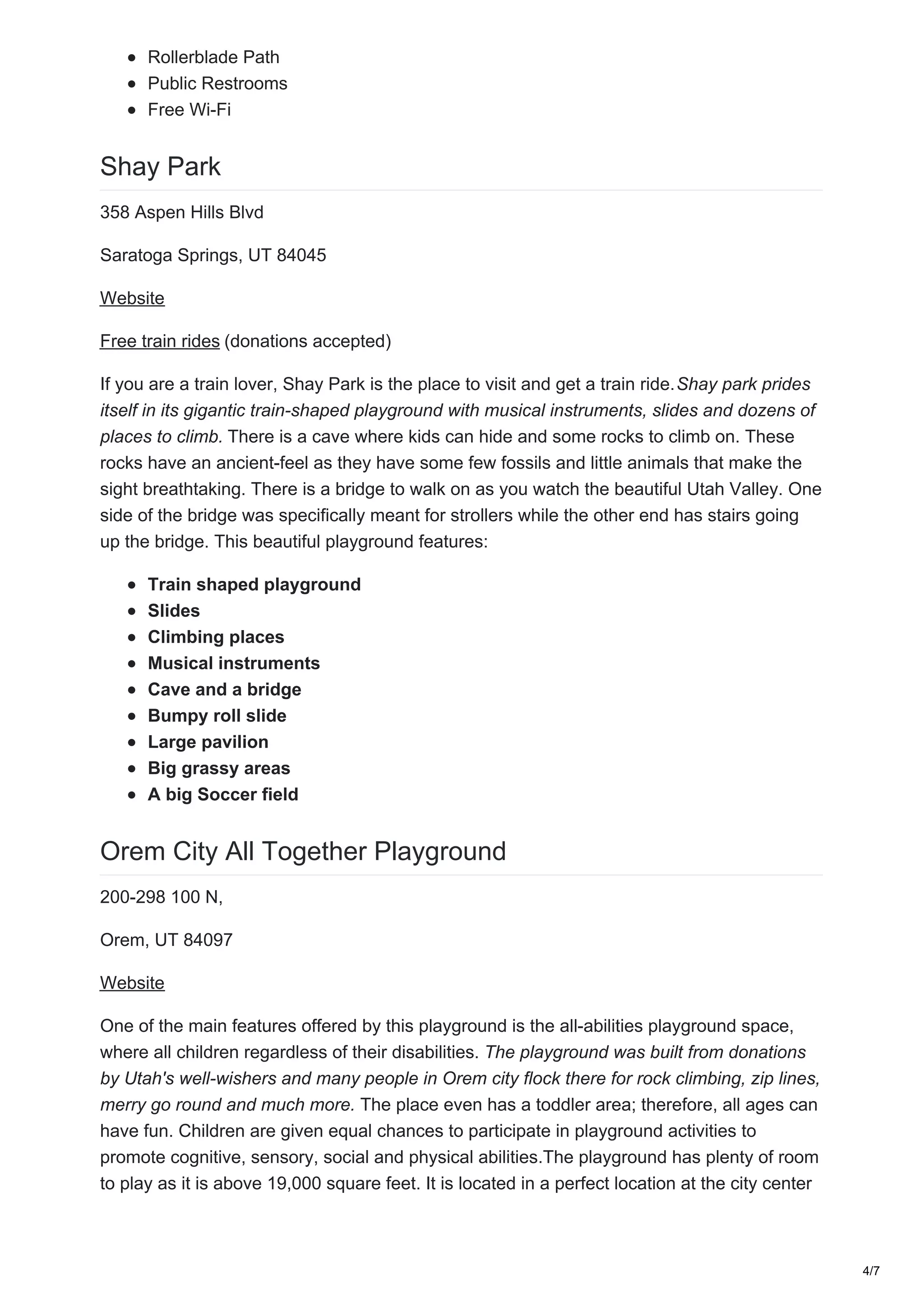 Best playgrounds in utah | PDF