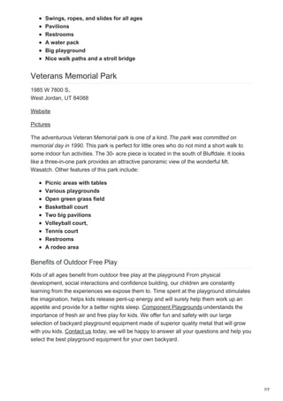 Best playgrounds in utah | PDF