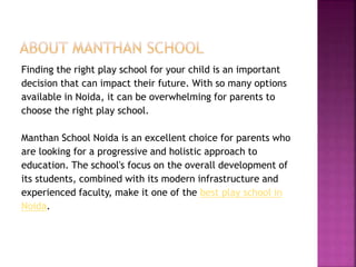 Best Play School In Noida | PPT