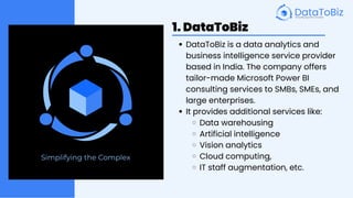 Best Power BI Consulting Providers - By DataToBiz | PDF