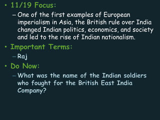Sepoy Rebellion and British Imperialism in India | PPTX