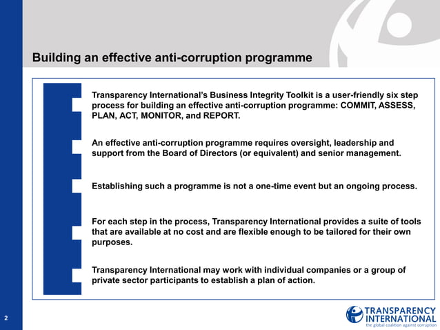 Best practice for anti corruption | PDF