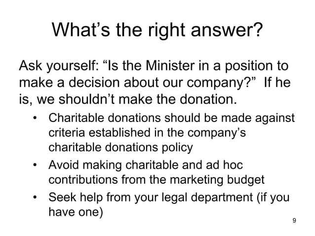 Best practice for anti corruption | PDF