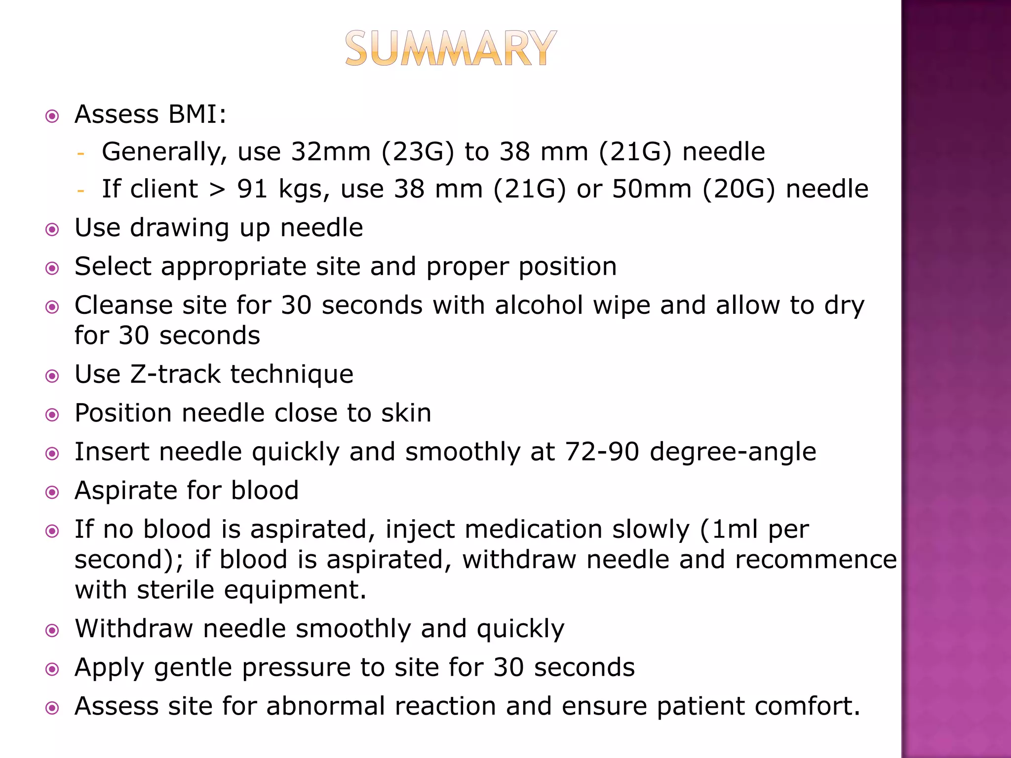 Best practice in intramuscular injections | PPTX