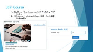 Tutorial cara menggunakan MOCA (Manajemen pembelajaran (LMS) berbasis Moodle) | PPT