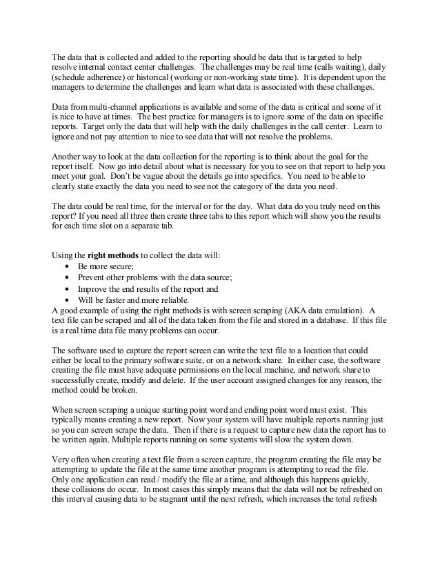 Best Practices Call Center Data Collection