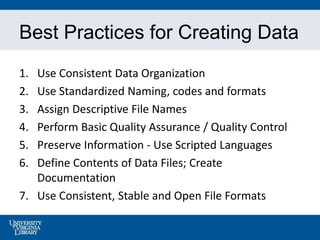 Best practices data management | PPTX