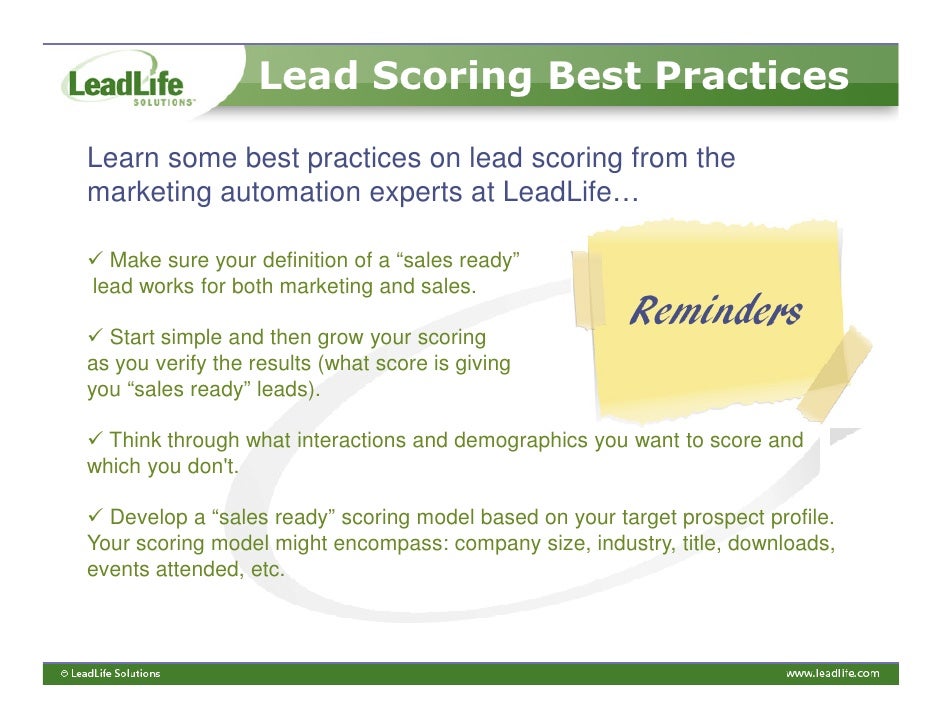 Best Practices: Lead Scoring